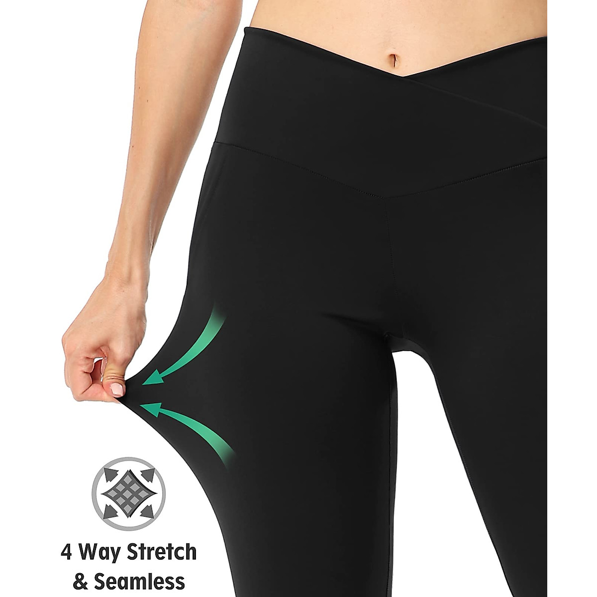 SOFITNIYA High Waisted Flare Leggings Crossover Bootcut Yoga Pants with Pockets for Women