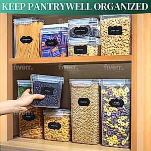 Eshaqzai Stackable Food Storage Containers for Pantry, 24 PCS Air Tight Food Storage Containers with Lids for Cereal,Pasta,Sugar,Flour,Pet & Clear Plastic Containers for Pantry Organization