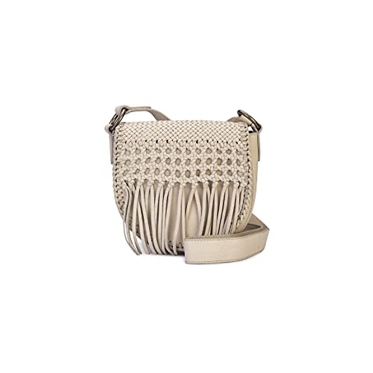 Frye Melissa Woven Saddle Bag, Cream