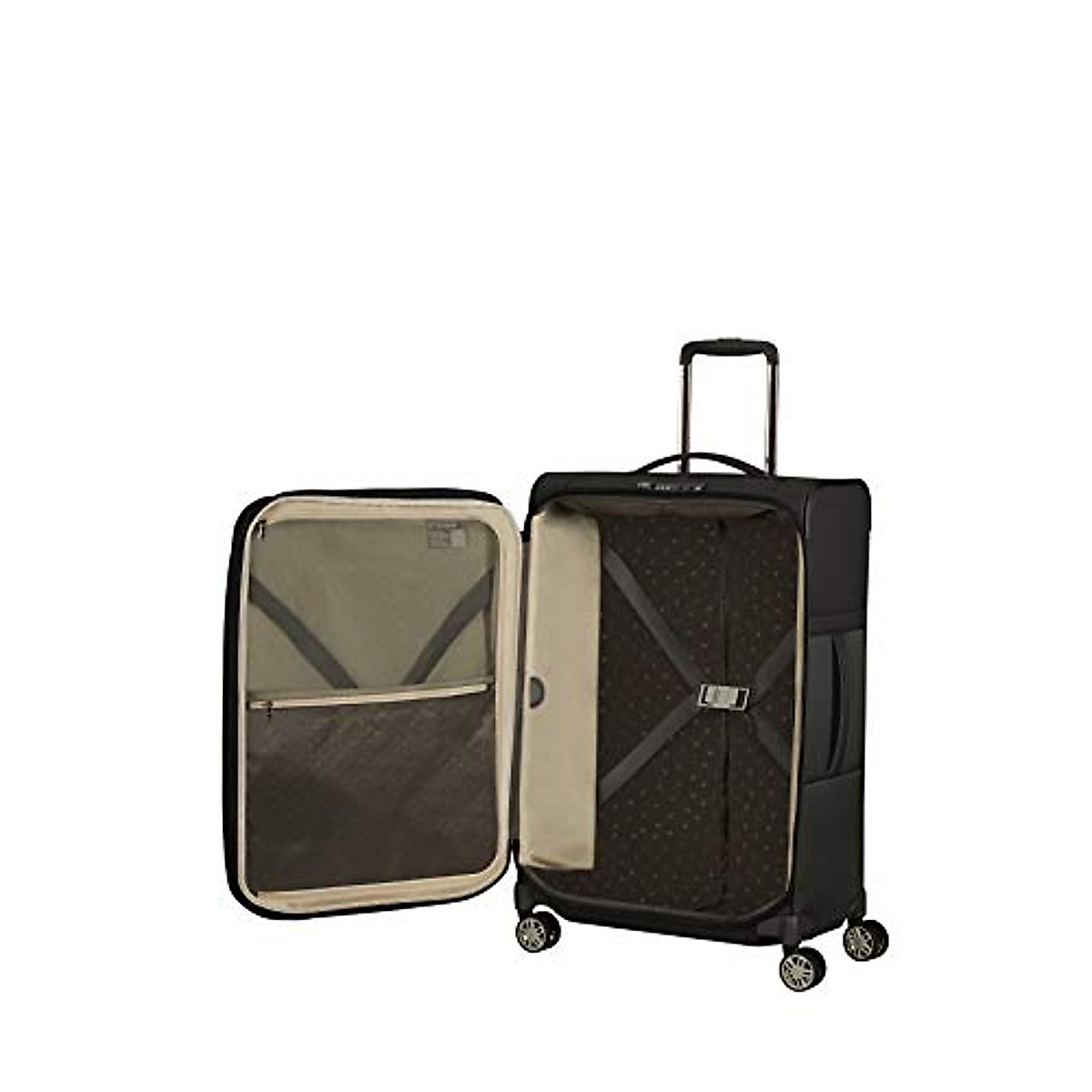 Samsonite Airea Luggage- Suitcase, Spinner M Expandable (67 cm - 81.5 L), Black (Black)
