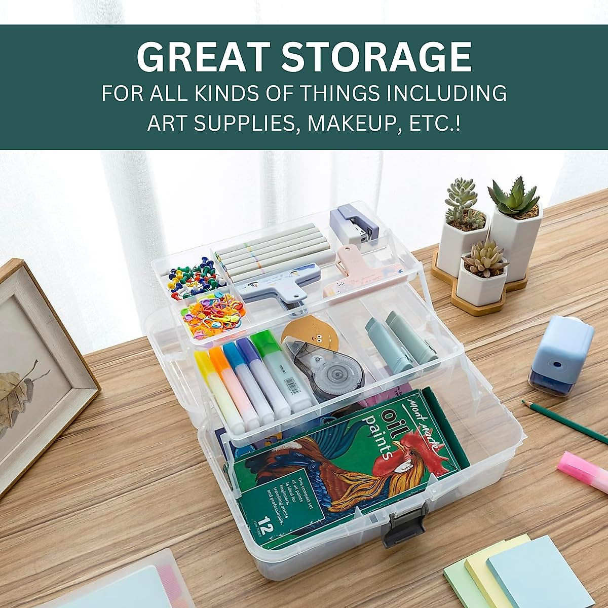 Tiered Storage Box with 3 Shelves