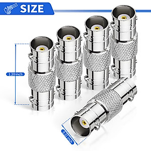 Superbat BNC Adapter BNC Female to BNC Female Barrel Straight RF Coaxial Connector for HD CCTV DVR Surveillance System Video Camera Broadcast Applications 5pcs