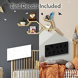 W/H Tree Branch Shelf, 18 x 48 x 7 inch, Solid Pine Wooden Shelf, Tree Bookshelf, Farmhouse Style Shelf, Nursery Shelf, Bedroom Shelf, Tree Shelf, Kids Room Shelf