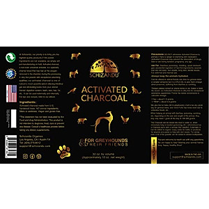 Activated Charcoal Powder for Dogs and All Pets, Livestock. Organic. for Digestive Upset, Poisonings, Detox, Dental Health, Kidney Relief, General Well-Being, Longevity, 10 oz / 1qt