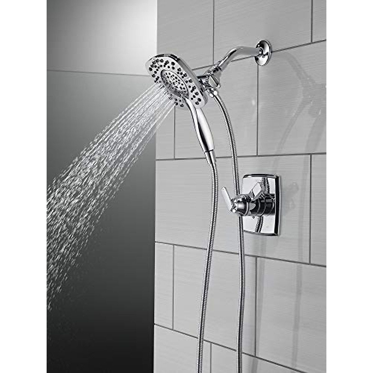 Delta Faucet-4-Spray In2ition Dual Shower Head with Handheld Spray, Chrome Shower Head with Hose, Showerheads & Handheld Showers, Handheld Shower Heads, Detachable Shower Head, Chrome 58498