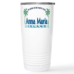 CafePress Anna Maria Island Happy Place Stainless Steel Trav 20 oz. Insulated Stainless Steel Coffee Tumbler