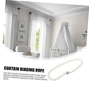 Homoyoyo 1pc Curtain Tie White Tie Plastic Stand Drape Tiebacks White Cotton Curtains Curtain Holdbacks Window Curtains Curtain Buckle Magnet Abs Pearls Magnetic Stand Magnetic Force