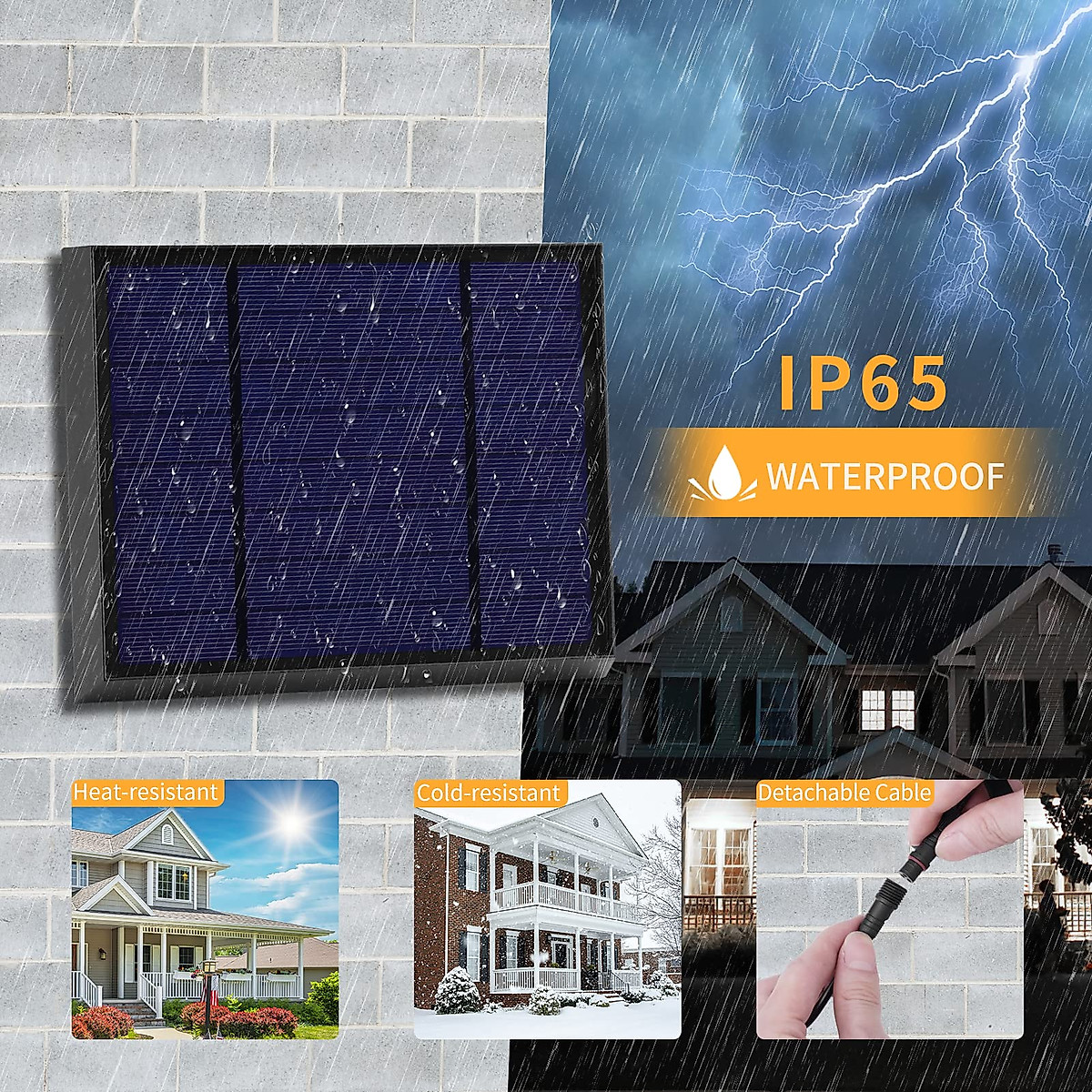 Sararoom LED Solar Pendant Light Outdoor, 7in 3000K/4000K/6000K Dimmable Indoor Solar Light with Remote Control, IP65 Waterproof Solar Shed Light with 16.4ft Cable for Patio, Camp, Chicken Coop, Barn