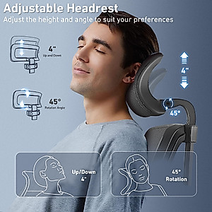 Brick Attic Office Chair, Ergonomic Desk Chair High Back Computer Chair Swivel Mesh Task Chair with Adjustable Lumbar Support Armrests Headrest Black