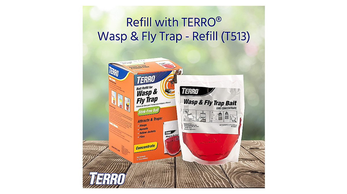 Terro T512 Wasp & Fly Trap - Easy, Reusable Insect Defense