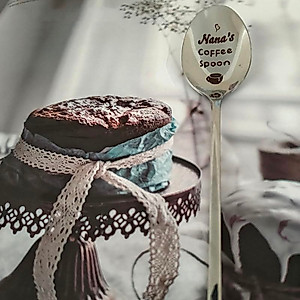 Gift for Nana from Granddaughter Grandson Funny Nana's Coffee Spoon for Grandma Nana Coffee Tea Lover Gifts Spoon for Nana Grandmother Christmas Gifts Stainless Steel Spoons