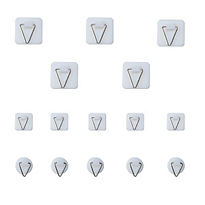 Ruwado 15 Pcs Plate Hanger Invisible Self Adhesive Square Round Wall Dishes Hook Holders for Bathroom Kitchen Office Pictures Photo Frame Wall Art Décor Supplies (15 Pcs)