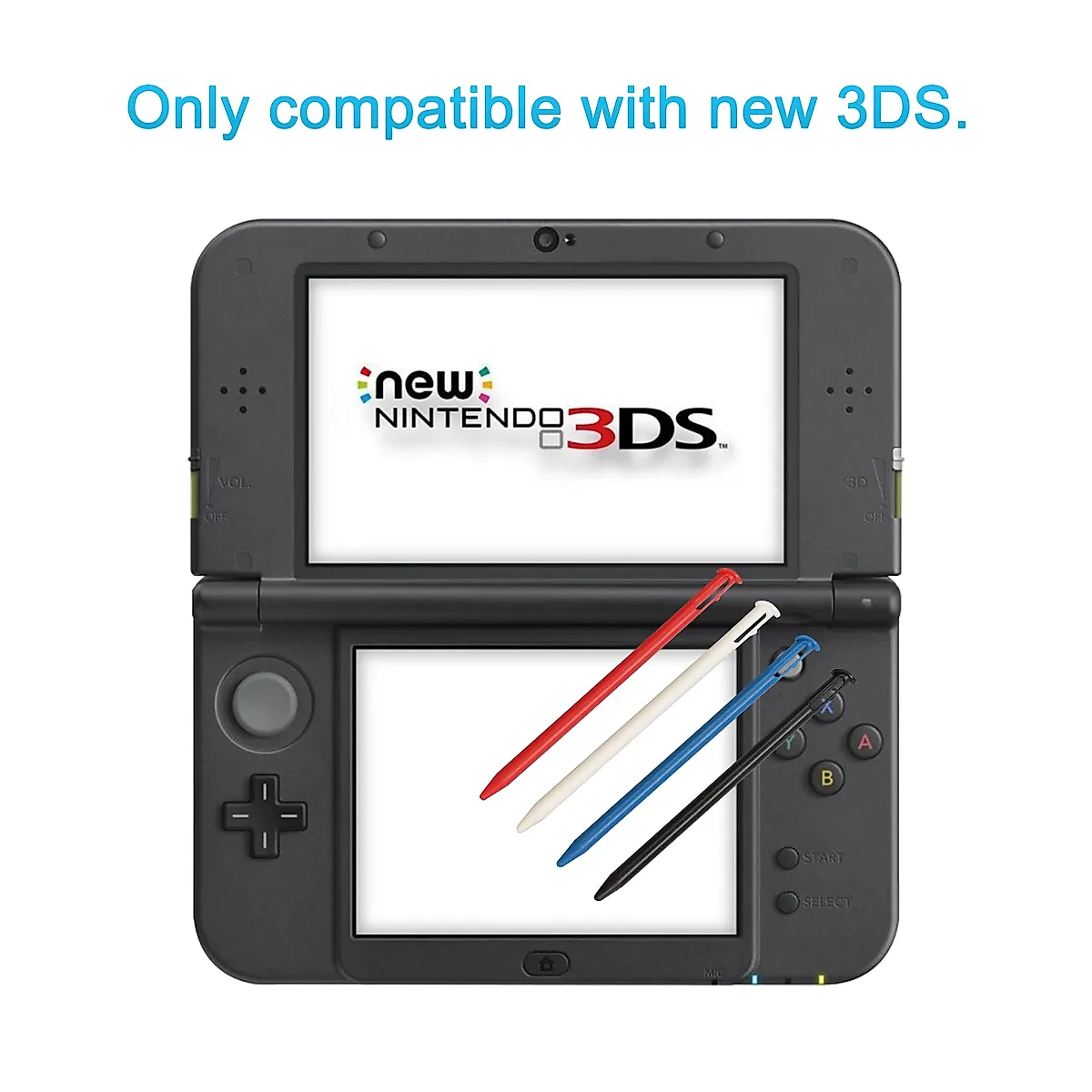 New 3DS Stylus Pen, Xahpower Replacement Stylus Compatible with Nintendo New 3DS, 4 in 1 Combo Touch Styli Pen Set Multi Color for New 3DS