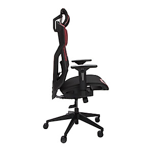 RESPAWN FLEXX Mesh Gaming Chair With Lumbar Support, Ergonomic Gaming Chair with Recline/Tilt Tension Controls, Adjustable Arms, 300lb Max Weight With Wheels for Computer/Desk/Office - Red