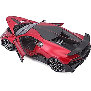 Bburago Bugatti Divo 1/18 Diecast Model Car 11045 Red, (18-11045MTRD)