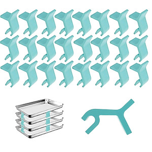 Baking Sheet Stackers, Cookie Sheet Stacking Clips, Space-Saving Tray Stackers, Reusable Trays Stacking Holder, Multipurpose Baking Tray Stackers for Freeze Dryer Trays (24PCS)