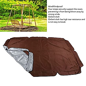 Swing Canopy Replacement, 4 Reinforced Straps Outdoor Swing Canopy Cover 420D Oxford Windproof Fabric for Backyard Coffee