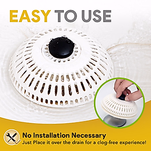 ShowerShroom Stealth Shower Hair Drain Catcher - Hair Stopper for Shower Drain, Bathtub, and Bathroom Sink, Will Not Impede Water Flow, Bathtub Hair Catcher for Drain with No Installation Required