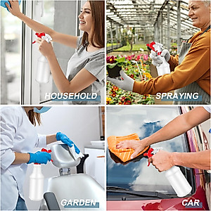 10 Pack Spray Bottles 16 Oz Empty Water Spray Bottles for Cleaning Solutions Heavy Duty Refillable Squirt Bottle with Measurements and Adjustable Nozzle for Household Commercial Industrial (Red)