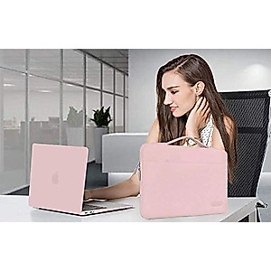 MOSISO Compatible with MacBook Pro 15 inch Case 2019 2018 2017 2016 Release A1990 A1707 with Touch Bar, Plastic Hard Shell Case&Sleeve Bag&Keyboard Cover&Webcam Cover&Screen Protector, Rose Quartz