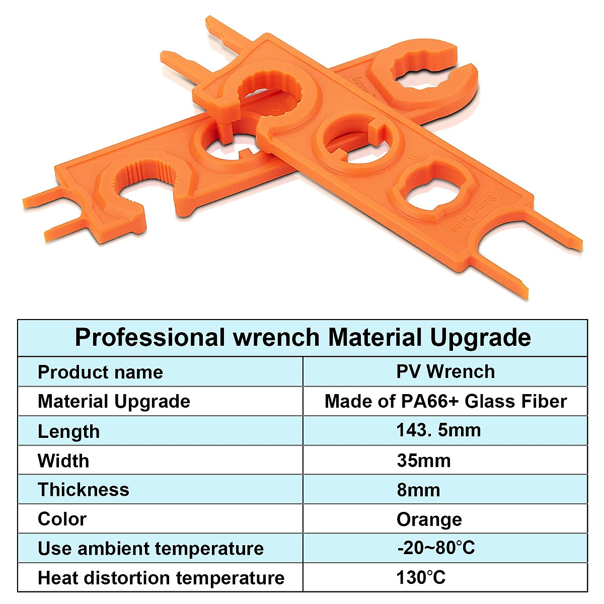 Geosiry 2 Pair Solar Connector Tool, Solar Panel Connector Assembly Tool for Solar Connectors, Solar Cables (2 Pairs Wrenches)
