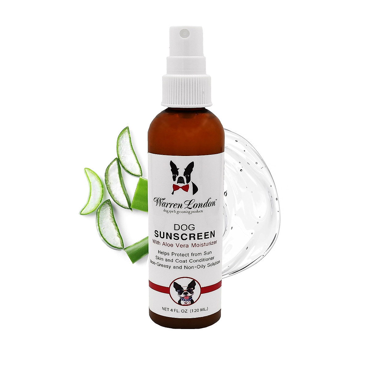 Warren London Dog Sunscreen Spray Protection with Aloe Vera I Dog Skin Soother I Puppy Sunblock I Made in USA- 4oz