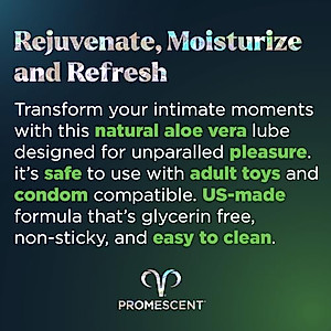 Promescent Organic Lube for Sex with Natural Ingredients, Premium Personal Lubricant Sex Gel for Couples, Personal Lube, Condom Compatible Natural Lube, Long-Lasting Aloe Lube, Water Based Lube (4 oz)