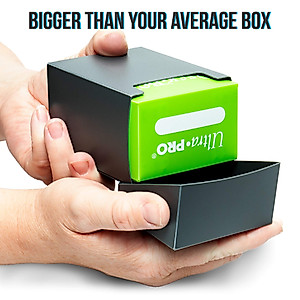 Stratagem The Big Box Card Deck Box w Divider|TCG Box for Baseball Cards, MTG, Trading Card Games| 1 Pack - Black