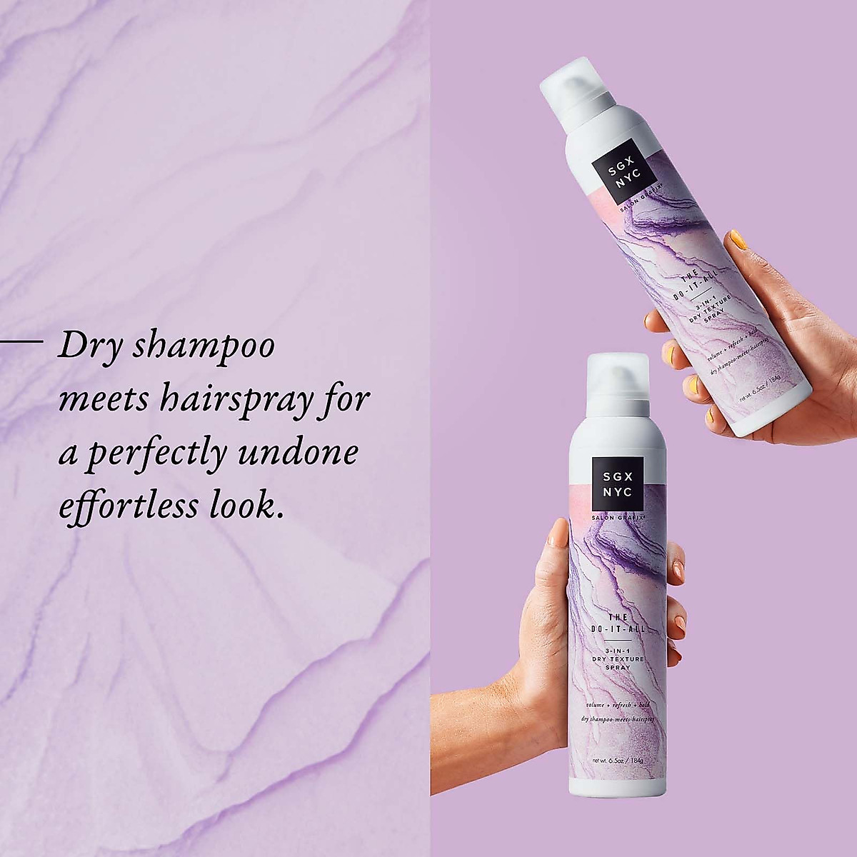 SGX NYC Dry Texture Spray - 3-in-1 Versatile Dry Shampoo and Hairspray for Refreshed Hair - 6.5 oz - UV Protection, Paraben Free, Vegan Friendly, Cruelty Free