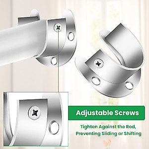 LAHONI 6PCS Closet Shelf & Rod Bracket, U-Shaped Closet Rod End Supports Set, Closet Pole Sockets Kit, Stainless Steel Closet Rod Holders for Hanging Clothes, Curtains, Shower Rods, Wardrobe, Wall