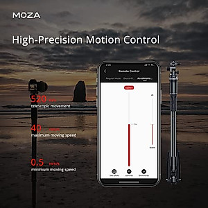 MOZA Slypod Pro Slider Motorized Monopod Camera Sliders Made of Light-Weight Carbon Fiber Vertical Payload 13Lb Extend Out 520mm 5.5H Running Time with Pan and Tilt Head & Tripod