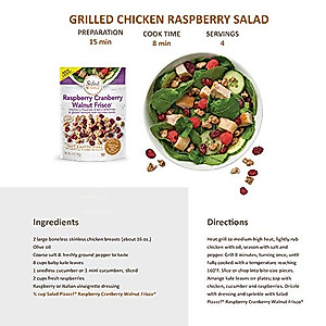 Salad Pizazz | Raspberry Cranberry Walnut Frisco | Salad Topper | Non-GMO, All-Natural, Kosher, 4 Ounce (Pack of 6)