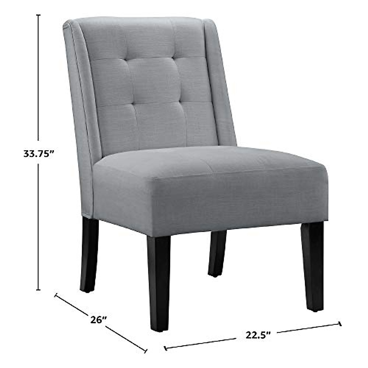 Amazon Basics Modern Tufted Accent Chair with Solid Wood Legs, Grey