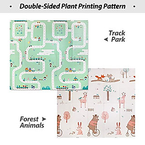 Play Mat, TopMade Folding Baby Playmat Reversible Kid Crawling Play Mat Waterproof Soft Foldable Mat Large Foam Floor Gym Activity Carpet NonToxic Portable Tummy Time Playroom Mat for Infant Toddler
