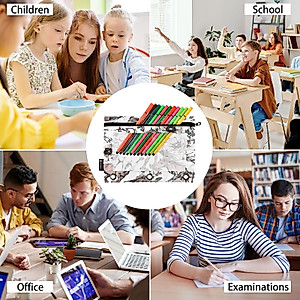 Haskirky Standard 3 Ring Zipper Clear Window Binder Pocket 2 PCS-7×9In,Beautiful Horses and Anemone Flowers Watersafe Large Capacity Office Travel Daily Assistant