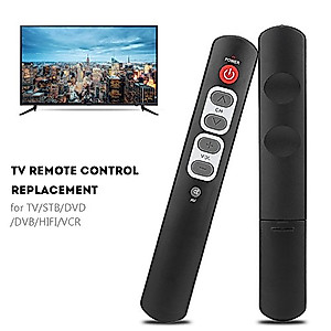 Tihebeyan Universal Learning Remote Control with 6 Keys Big Buttons Smart Controller for TV STB DVD DVB HiFi VCR(Gray)