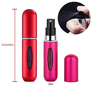 OBSCYON 8 Pcs of 5ml Portable Mini Refillable Perfume Atomizer Bottle Refillable Perfume Spray Scent Pump Case