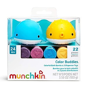Munchkin® Color Buddies™ Moisturizing Bath Water Color Tablets & 2 Toy Dispensers, 20 Tablets