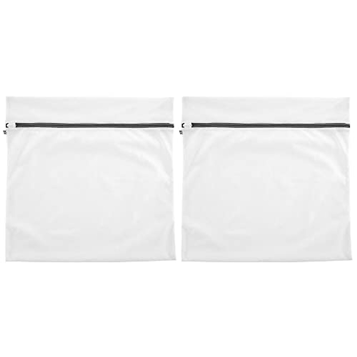 mDesign Medium Laundry Mesh Wash Bag - Fine Weave Fabric, Zipper Closure, Washing Machine, and Dryer Safe, Protect Lingerie, Delicates, Underwear, Bras, Leggings - Reusable - 2 Pack, 24" x 24" - White