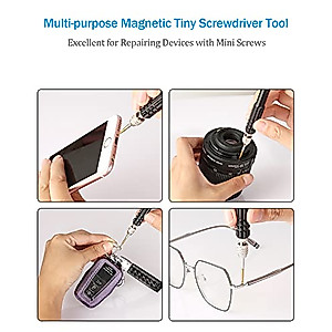 Eyeglass Repair Kit with Screws and Nose Pads, Pocket Size Optical Screwdriver, Micro Glasses Tightening/Fixing Tools, 4 in 1 Magnetic Small Screw Driver for Eye Glasses, Laptop, Watches, Electronics