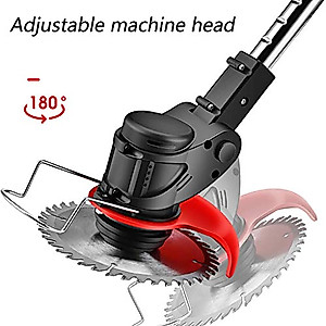 FGHTH Cordless Grass Trimmer Lawn Mower Electric Garden Handheld Strimmer with 48V Lithium-Ion Battery, 8 Blades