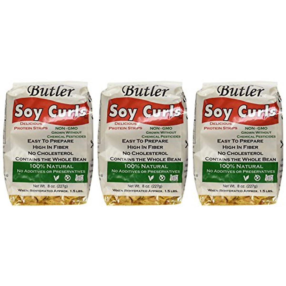 Butler Soy Curls, 8 oz. Bags (Pack of 3)