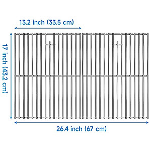 LOCVCDA 17" Cooking Grates for Home Depot Nexgrill 720-0830H, 720-0830D, 720-0783E, 720-0783C, 17 Inches Stainless Steel Cooking Grids Grill Replacement Parts for Nexgrill 720-0888 720-0888N