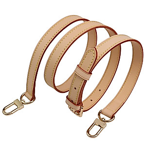 COLSEEY Genuine Vachetta Leather Crossbody Strap Genuine Leather Adjustable Replacement Strap for Shoulder Bag Handbag Purse（0.71 Inch Width）
