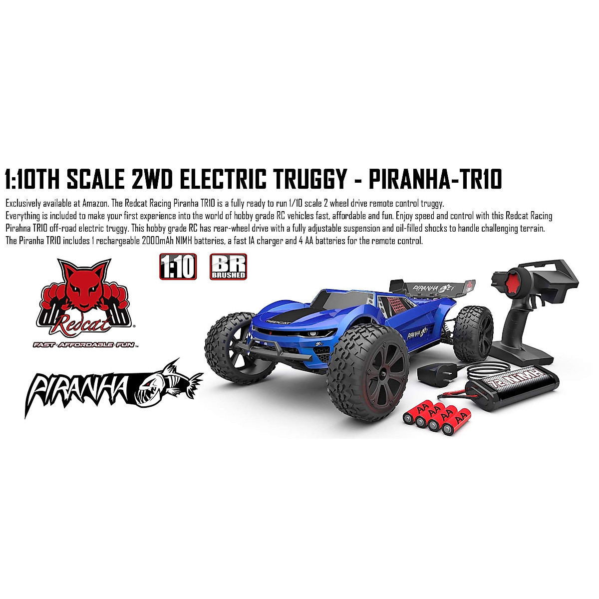 Redcat Racing Piranha-TR-10 Piranha Tr10 Truggy, Blue