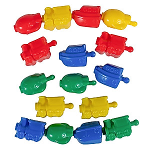 LEARNING ADVANTAGE Transportation Linking Blocks - Set of 36 - Ages 18m+ - Pop Beads for Toddlers - Early Sensory and Fine Motor Manipulative