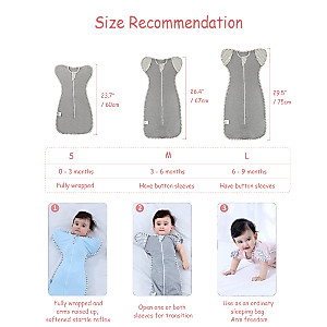Bycc Bynn 2 Pack Sleeping Blanket Sack with High Sleeve,Transitions to Arms-Free Wearable Sleeping Bag for Baby pacify