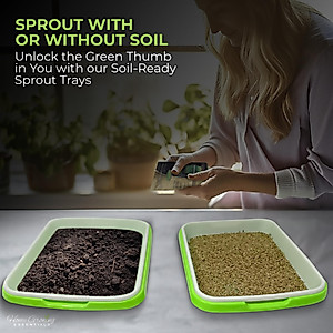 HomeGrowing Essentials Sprouting Tray with 40g Mung Bean Seeds, Sprouting Kit, BPA-Free Sprouting Trays for Sprouts and Microgreens, Wheatgrass or Cat Grass, Broccoli and Bean Sprouts Growing Kit