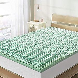 Mellow 1.5 Inch 5-Zone Memory Foam Mattress Topper, Calming Aloe Infusion, Twin XL