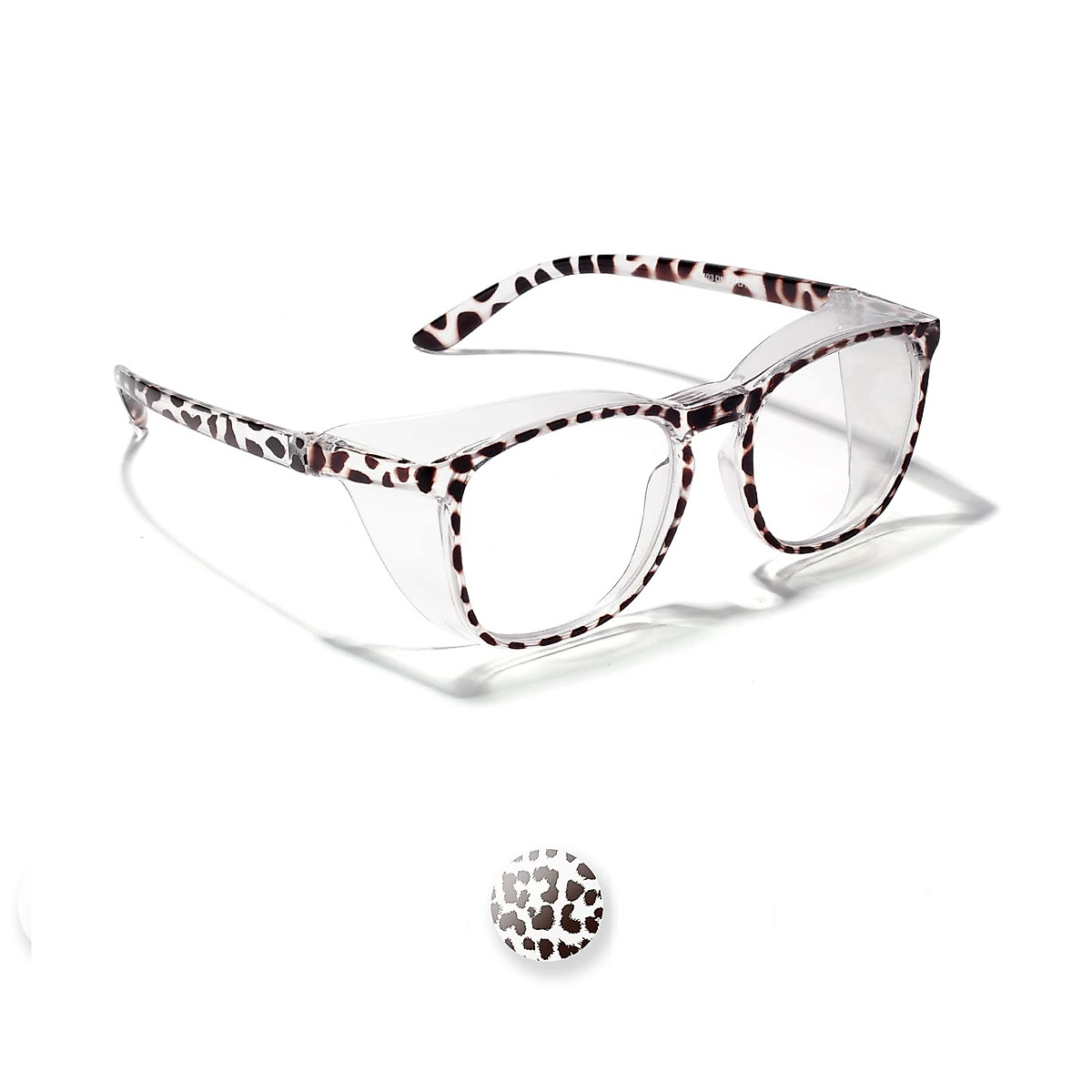 LianSan Oversize Anti-Fog Safety Glasses for Nurses, Z87.1 Certified Goggles for Women, Square UV Protection Tortoise